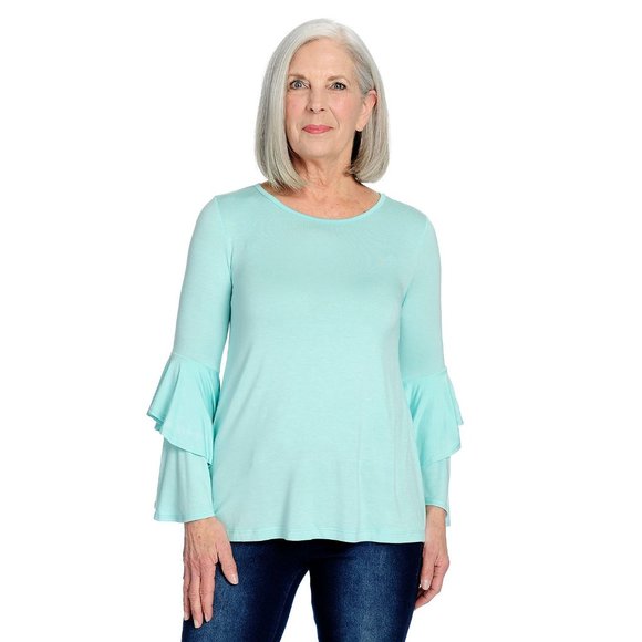Kate & Mallory | Tops | Kate Mallory Stretch Knit Long Tiered Bell ...